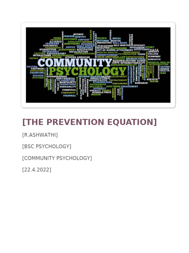 The Prevention Equation | PDF | Preventive Healthcare | Social Support