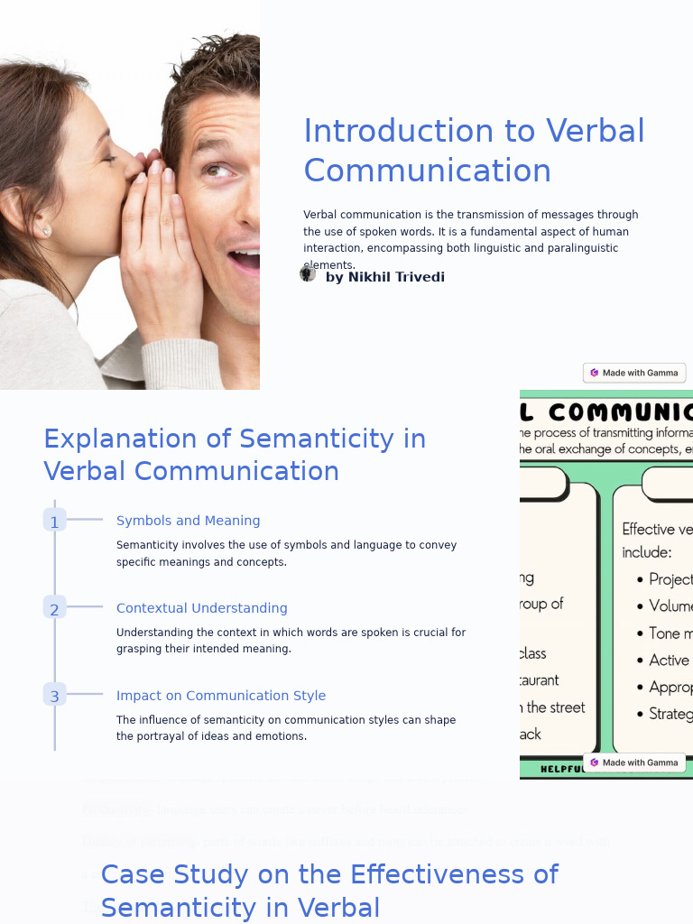 Introduction To Verbal Communication | PDF | Communication | Linguistics