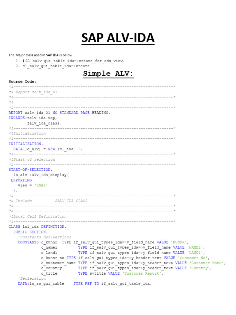 Sap Alv-Ida | PDF | Information Technology | Computer Science