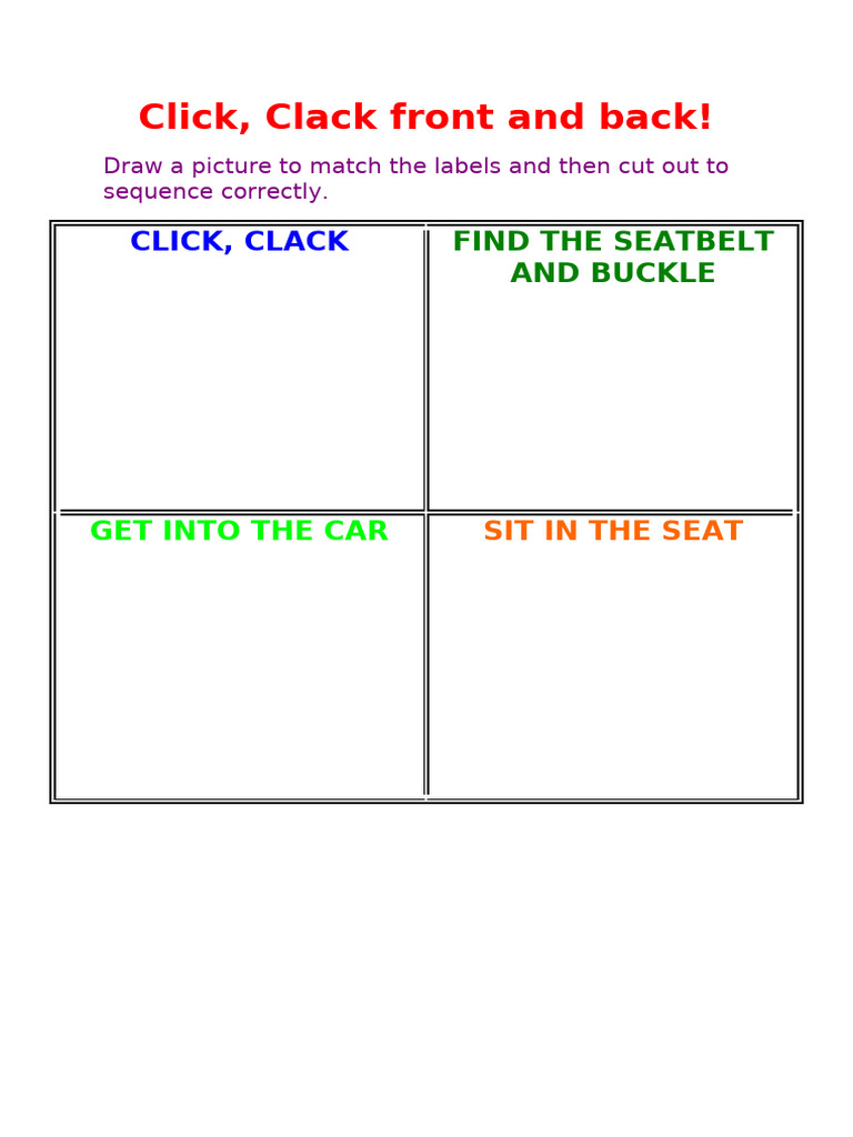 Click Clack Front and Back Worksheet | PDF | Home & Garden
