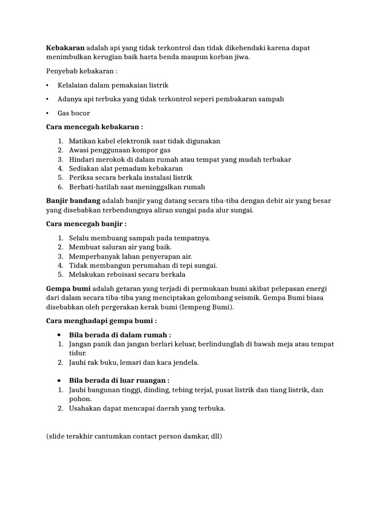 Materi Gencana Untuk PPT Besok | PDF