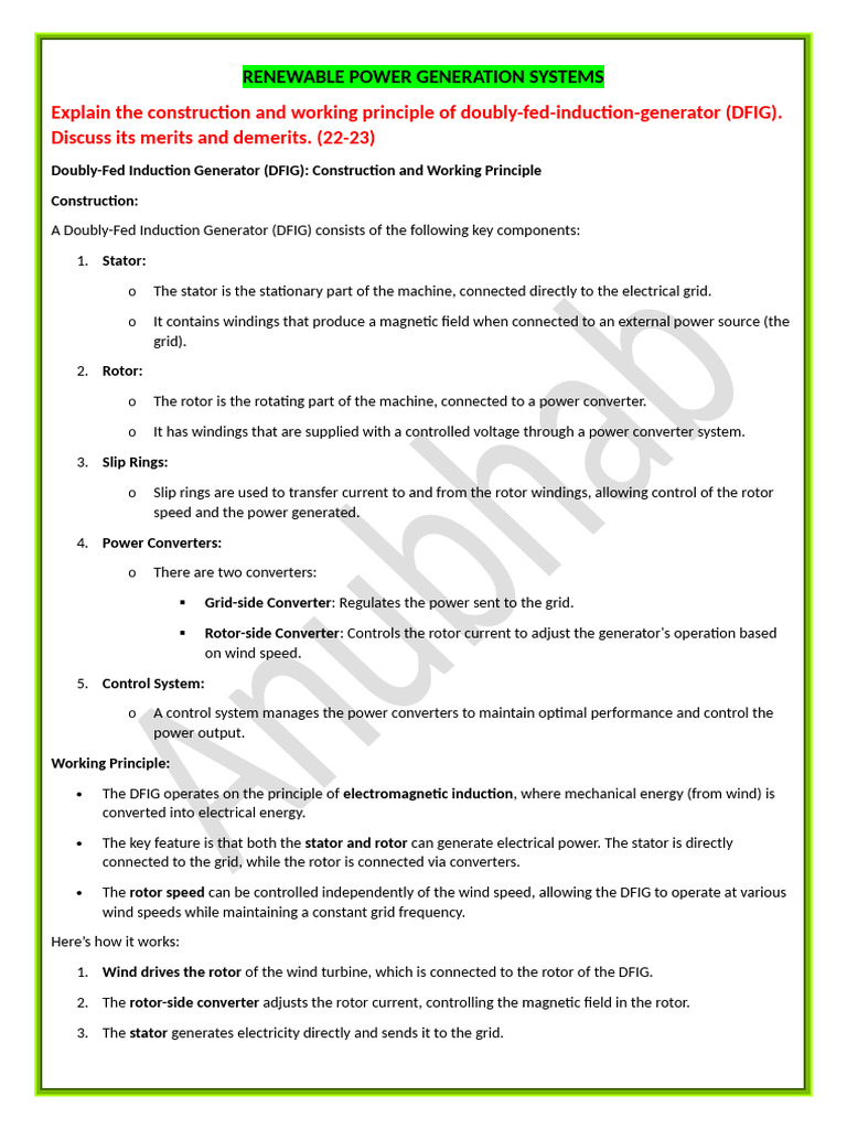 DFIG Construction & EV Charging Challenges | PDF | Gasification ...