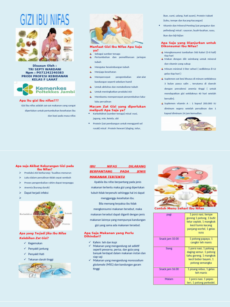 Leaflet Gizi Ibu Nifas Tri Septi Wardani | PDF