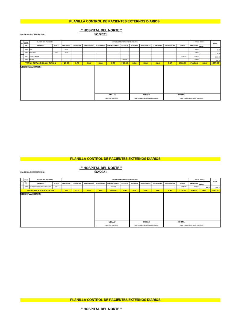 Planilla Diaria | PDF