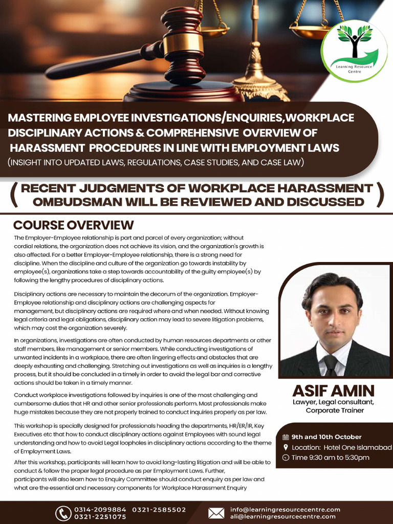 Disciplinary Actions N Harrasment Laws | PDF