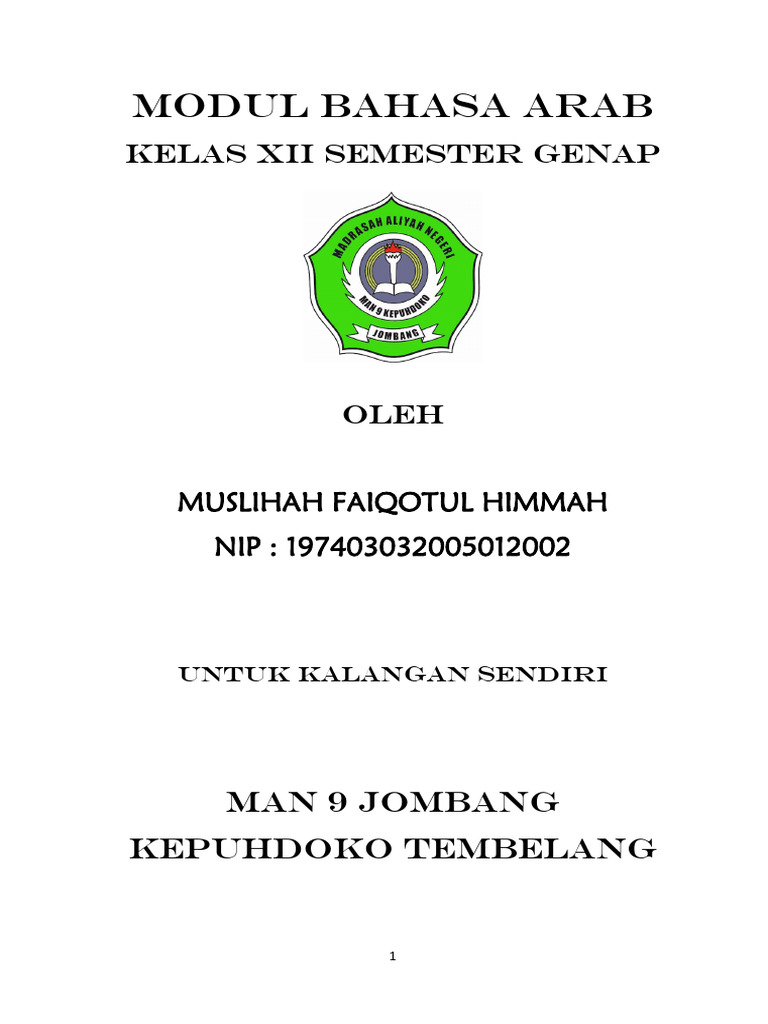 Modul Bahasa Arab Kelas Xii Semester Genap - Fix | PDF | Languages Of ...