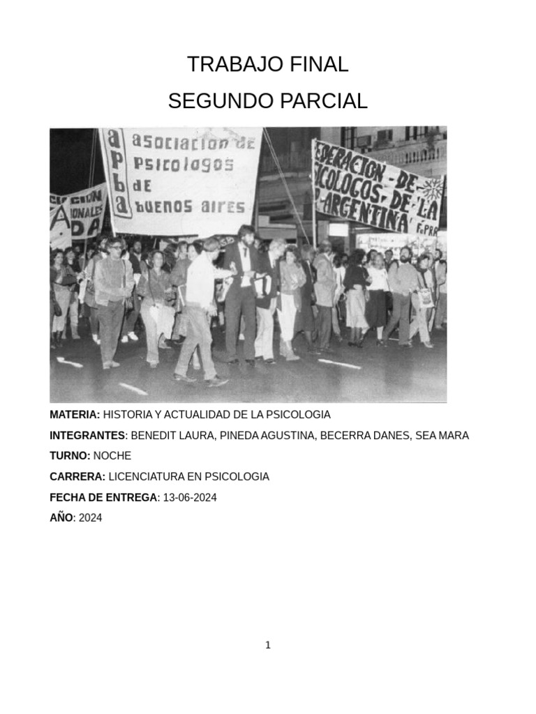 TRABAJO FInal Historia | PDF | Psicoanálisis | Sicología TRABAJO FInal Historia | PDF | Psicoanálisis | Sicología