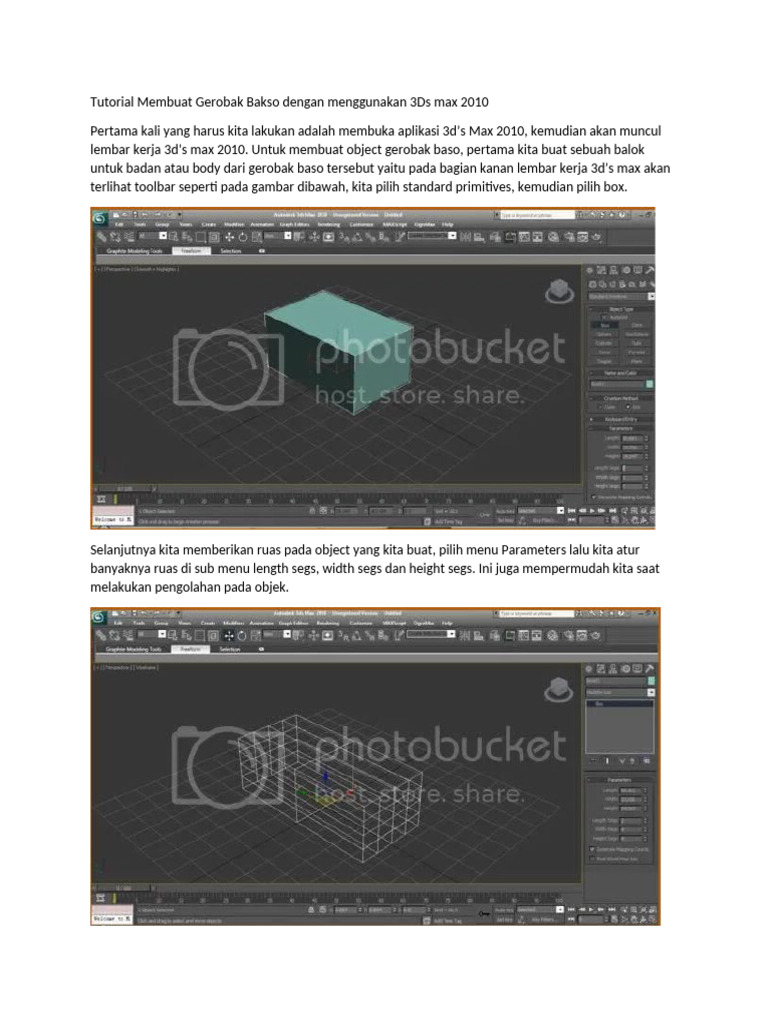 Tutorial Membuat Gerobak Bakso Dengan Menggunakan 3Ds Max 2010 | PDF | Komputer