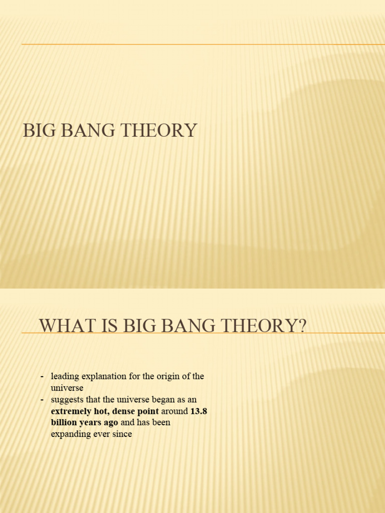Big Bang Theory | PDF | Big Bang | Universe