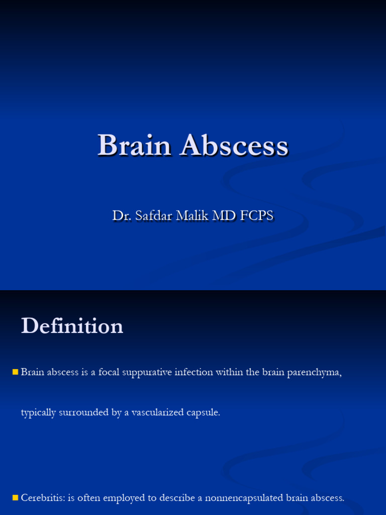 Brain Abscess | PDF | Diseases And Disorders | Medical Specialties
