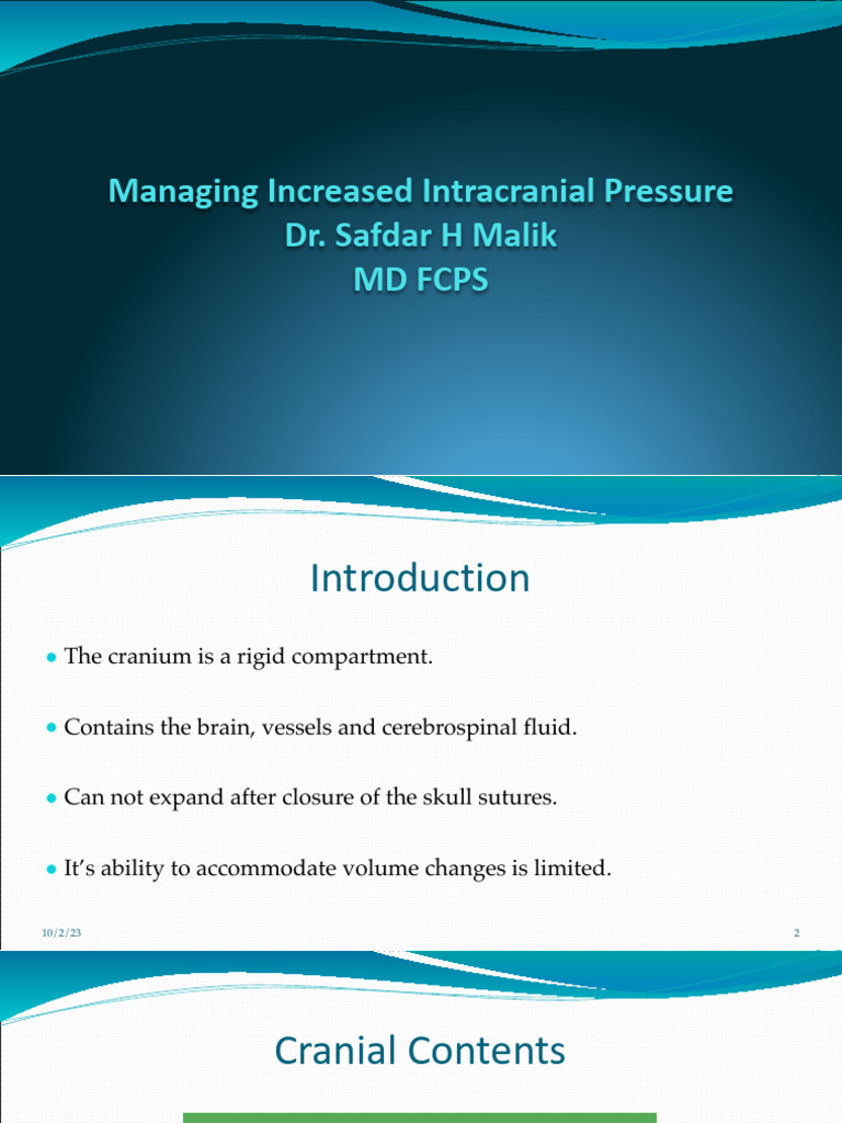 Managing Increased ICP | PDF | Clinical Medicine | Medical Specialties