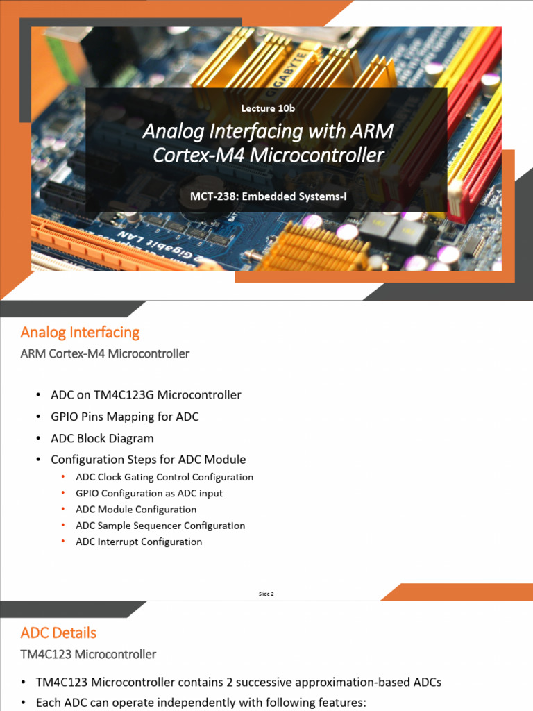 MCT-238 (Spring-2024) Lec 10b - Analog Interfacing With TM4C123G | PDF ...