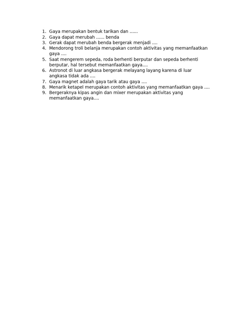 LKPD Soal Puzzle Gaya | PDF