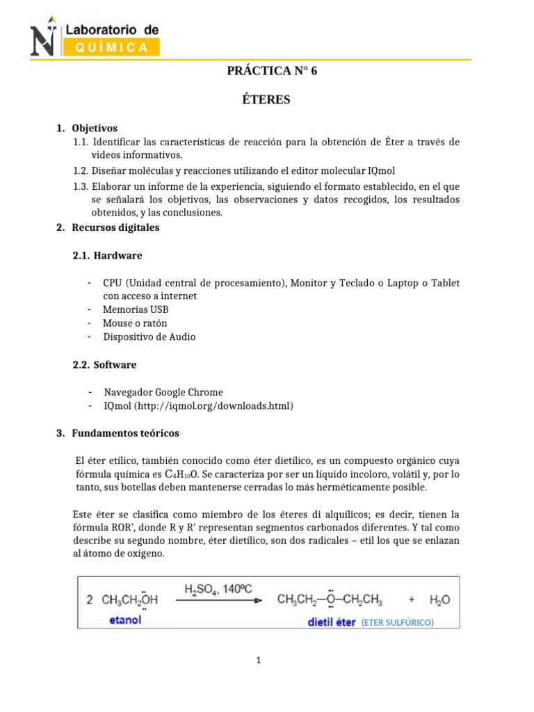 Práctica N | PDF | Éter | Solvente