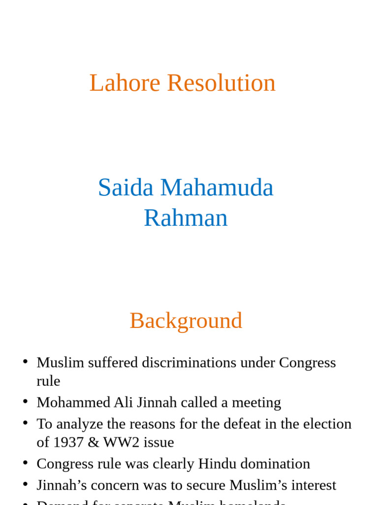 Lahore | PDF | Partition Of India | Muhammad Ali Jinnah