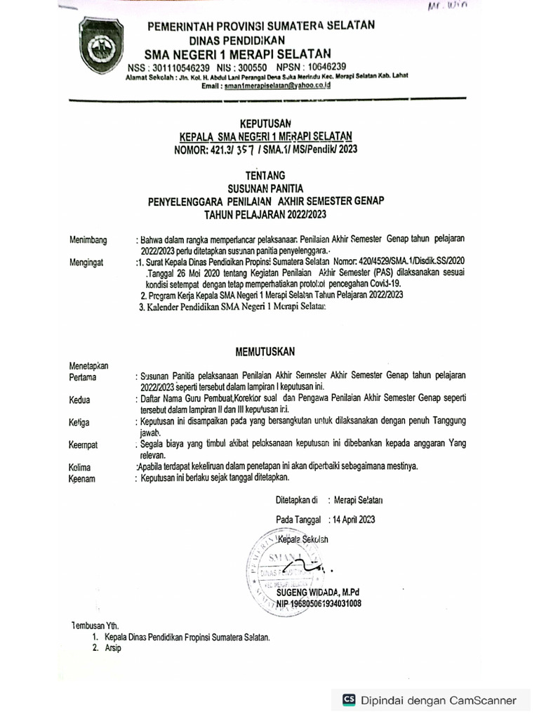 SK Pas Genap 22-23 | PDF