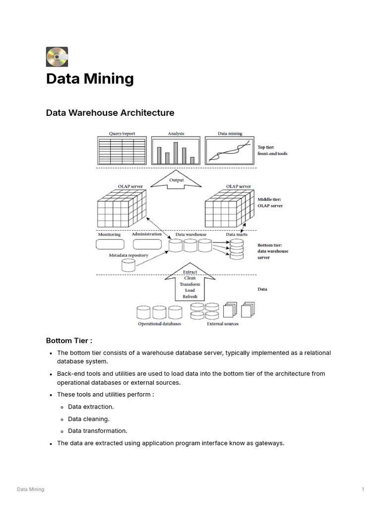 Data Mining UNIT - 2 (Data Warehouse Architecture) | PDF | Databases | Data Warehouse