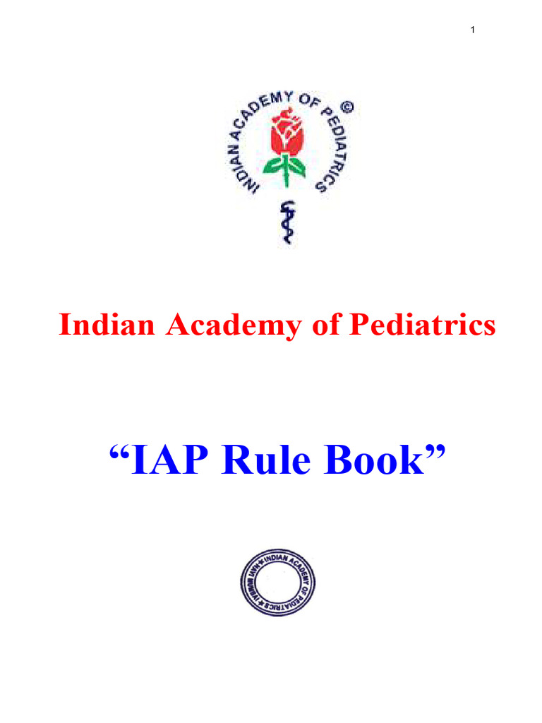 The IAP Rule Book | PDF | Pediatrics | Expense