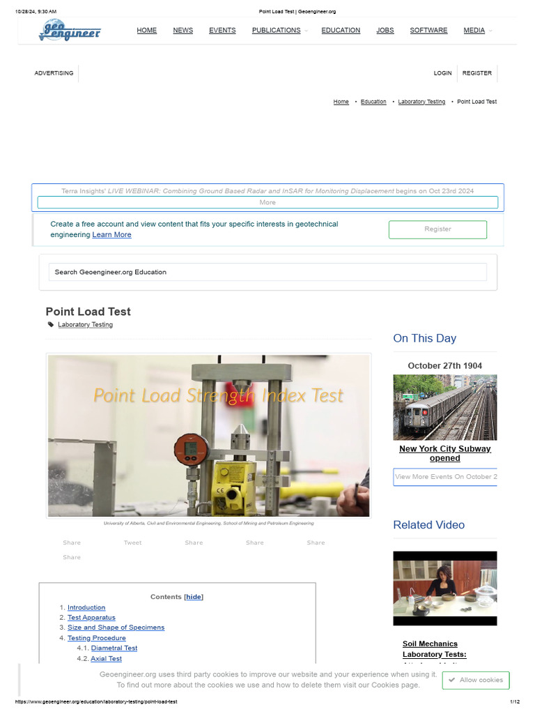 Point Load Test | PDF | Strength Of Materials | Anisotropy