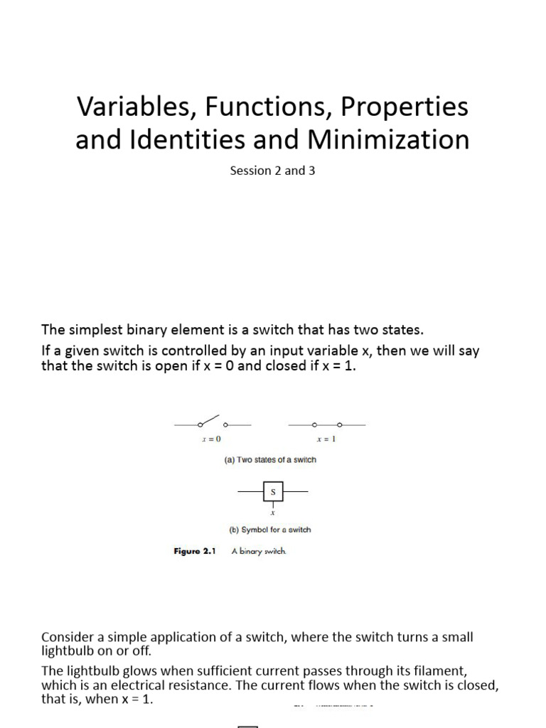 Variables, Functions, Properties and Identities and Minimization | PDF ...