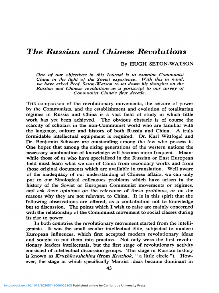 The Russian and Chinese Revolutions | PDF | Communism | Leninism