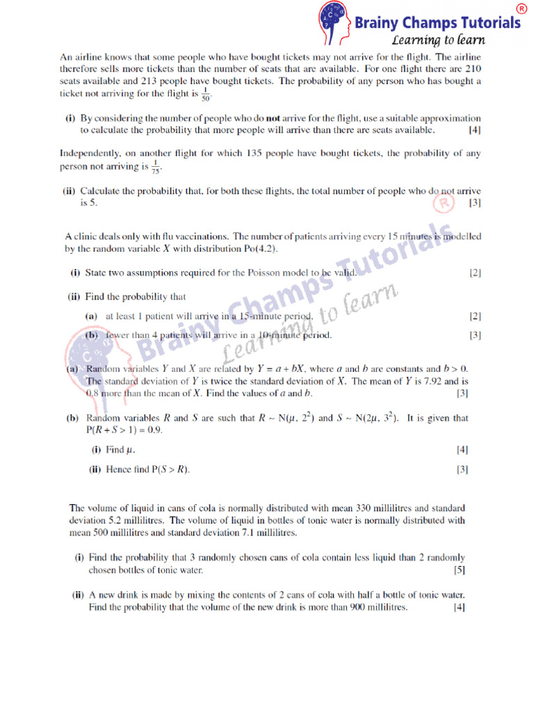A Levels Stats (3 Chapters) - Students | PDF