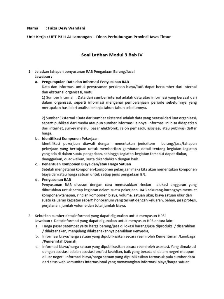 Tugas 2 - Soal Bab 4 Modul 3 Google Form 31 Oktober 2024 | PDF