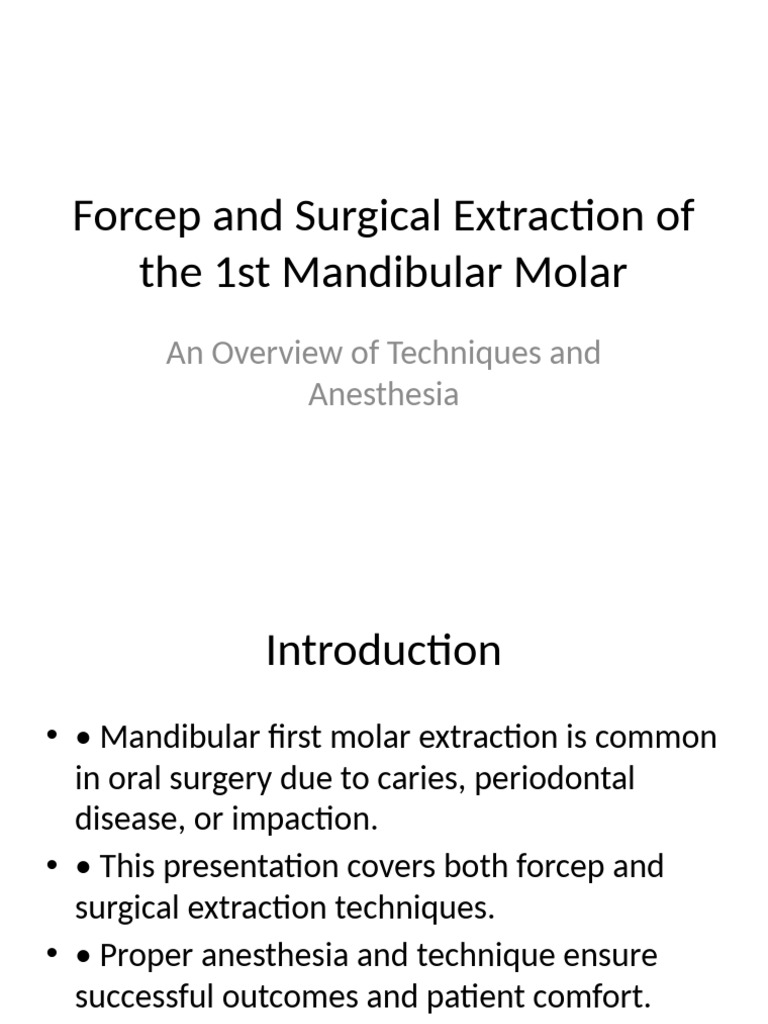 Mandibular Molar Extraction Techniques | PDF | Science & Mathematics