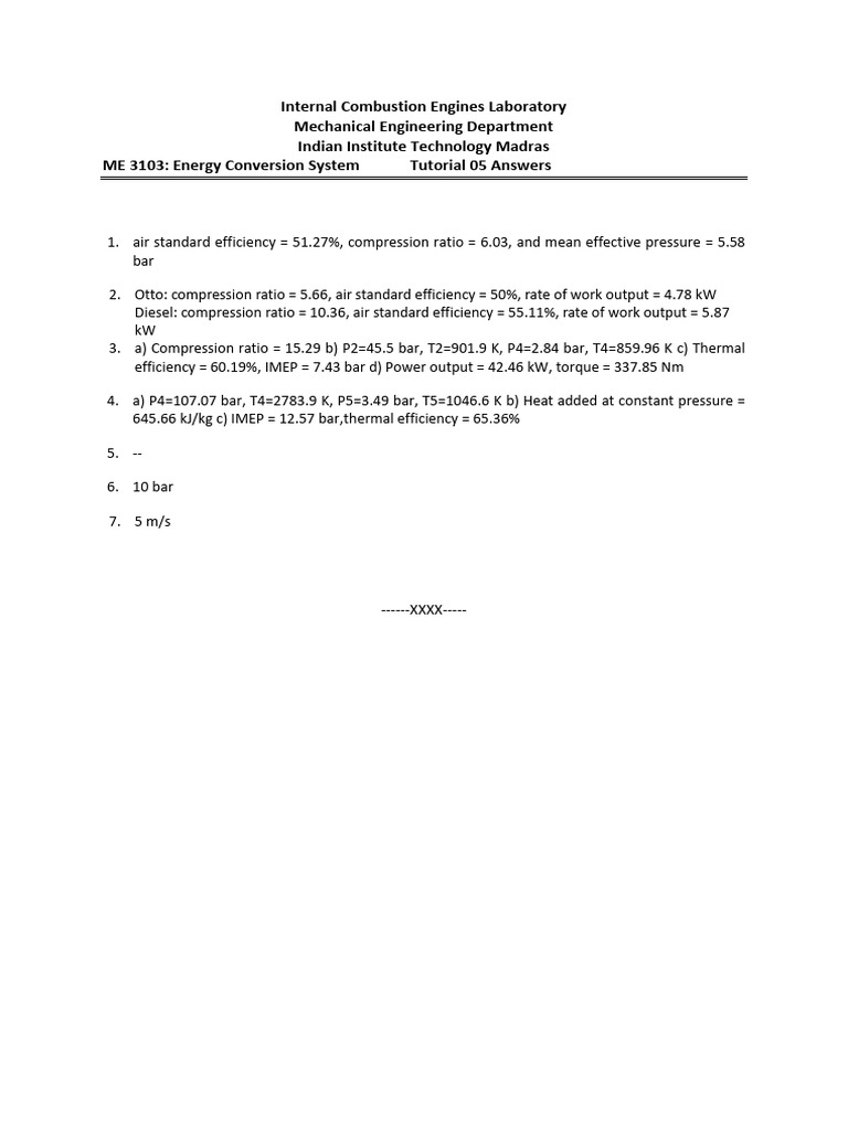 Tutorial 5 ICE Ans | PDF