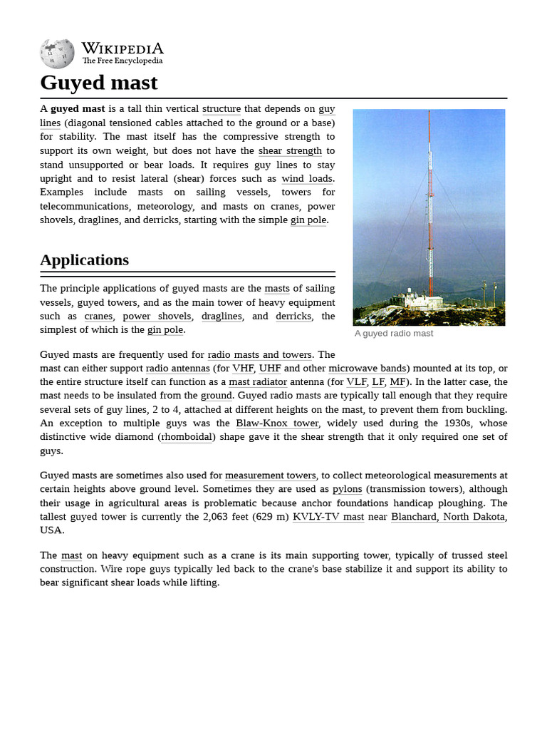 Guyed Mast | PDF | Information And Communications Technology ...
