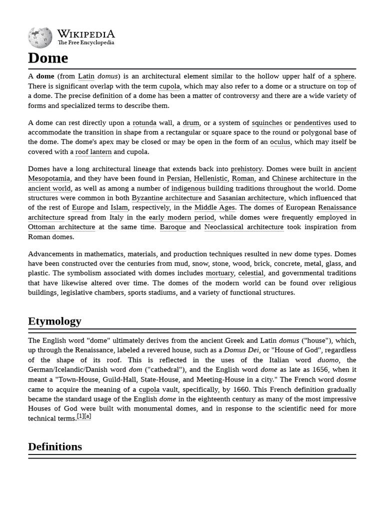 Dome | PDF | Dome | Vault (Architecture)