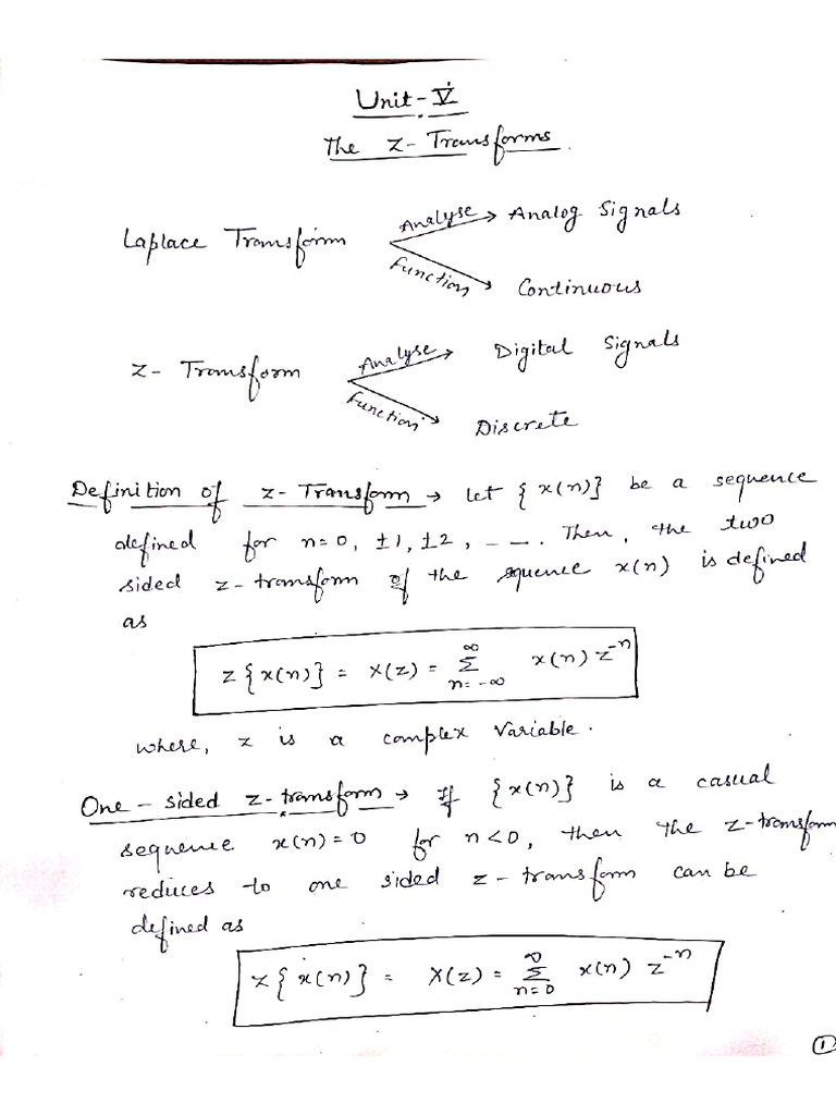 Unit 5 (Z Transform) | PDF