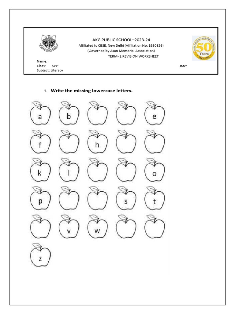 LKG Literacy WS 23-24-1 | PDF