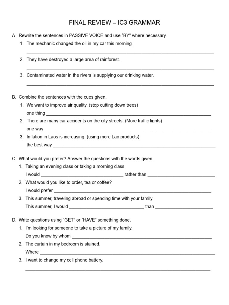 Final Review - Ic3 Grammar | PDF | Career & Growth | Language Arts ...