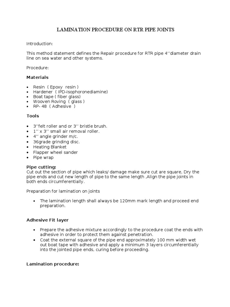 RTR Repair Procedure