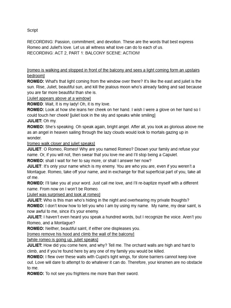 Halimbawa NG Skript | PDF | Characters In Romeo And Juliet