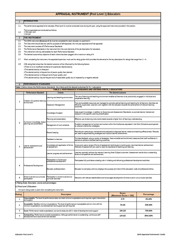 PL1 - QMS - Annexures A1 - A2 - E2 - 2022 | PDF | Teachers | Learning