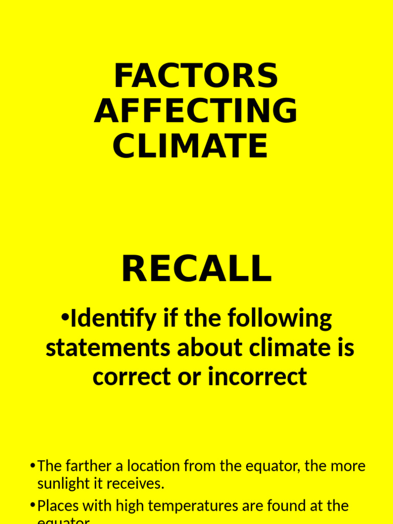 Factors Affecting Climate | PDF | Wound | Oceans