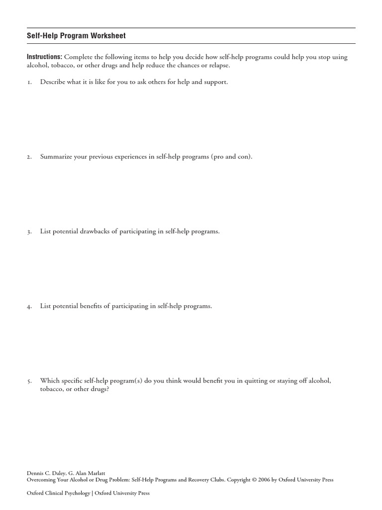 Self-Help Program Benefits and Drawbacks | PDF