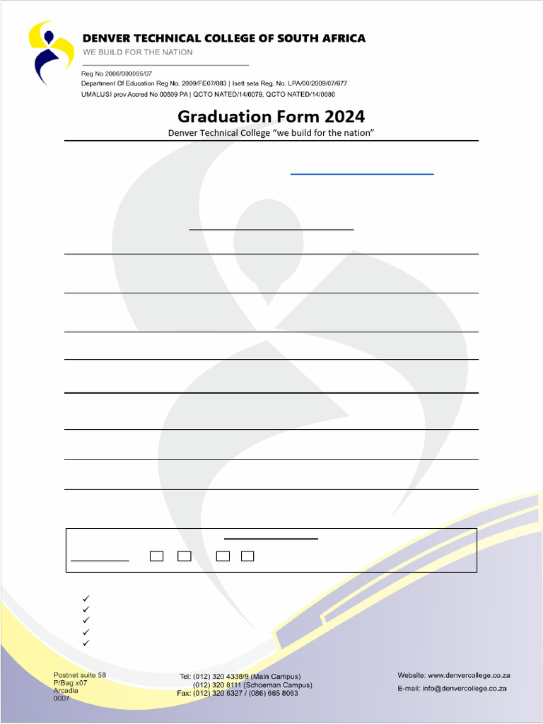Graduation Form 2024 - 1 | PDF | Graduation | Diploma