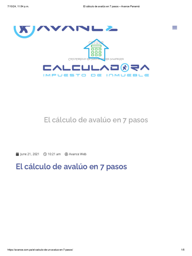 El Cálculo de Avalúo en 7 Pasos | PDF | Valoración (Finanzas)