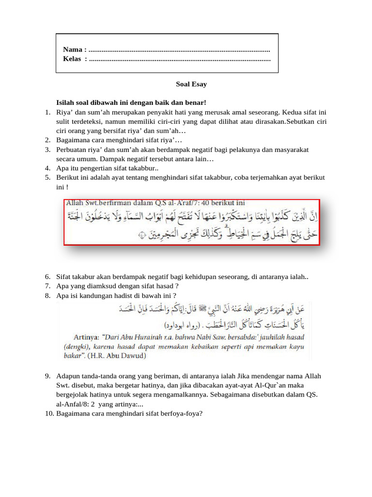 B Soal Esay | PDF