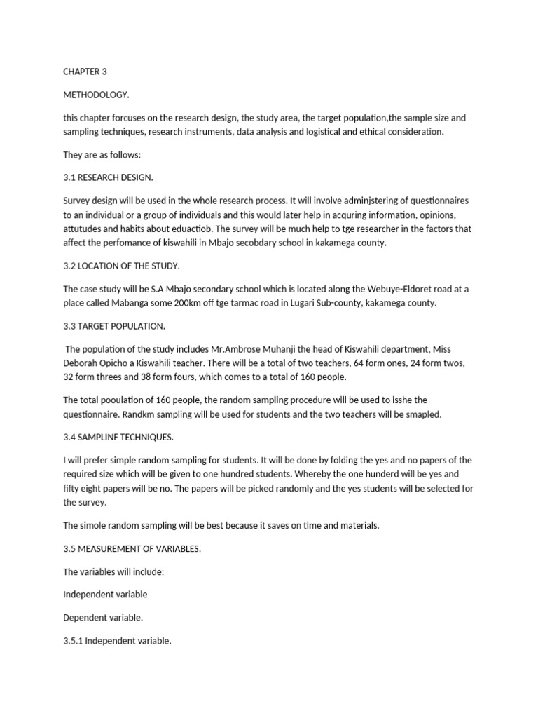 Chapter 3-Wps Office | PDF | Survey Methodology | Sampling (Statistics)