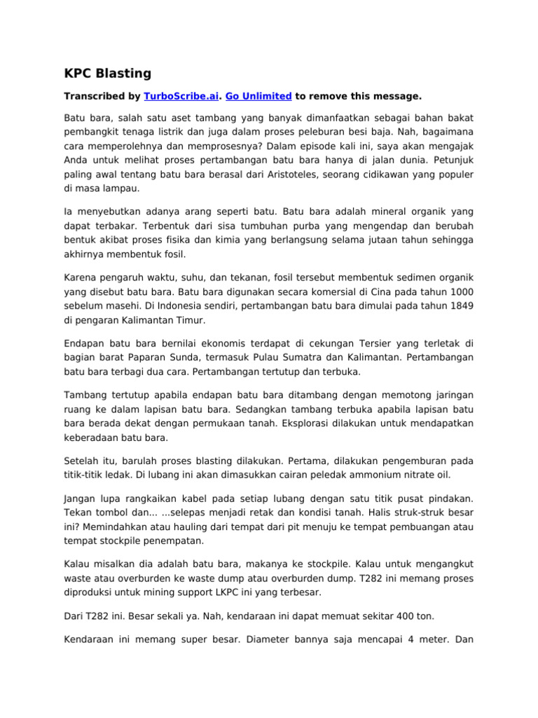 KPC Blasting | PDF | Ilmu Sosial | Teknologi & Rekayasa