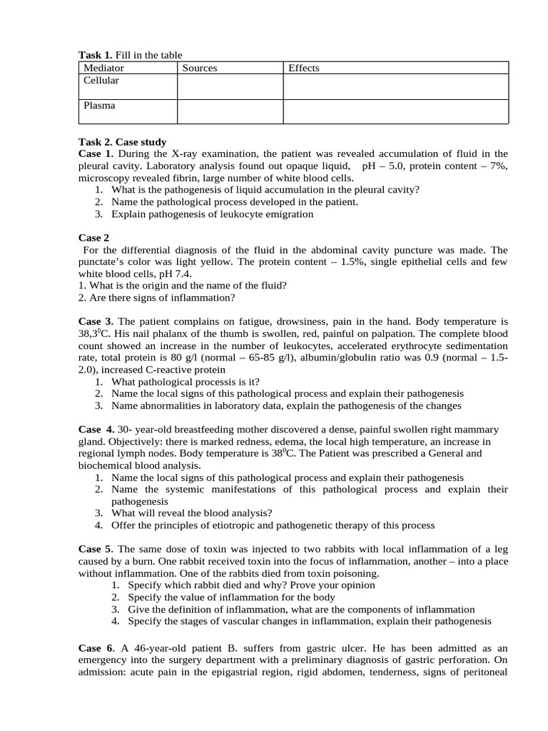 CC1 Pathphysiology | PDF | Inflammation | Coagulation
