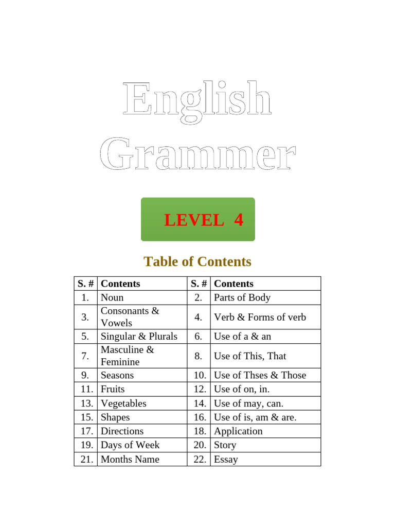 4th Class Grammer Book | PDF | Grammatical Gender | Grammatical Number