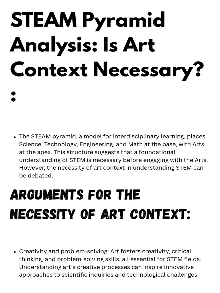 ## STEAM Pyramid Analysis Is Art Context Necessary - 20241001 - 141505 - 0000 | PDF | Creativity ...