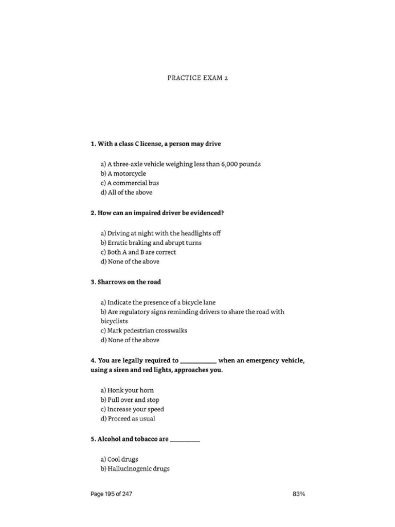 DMV Test 3 | PDF