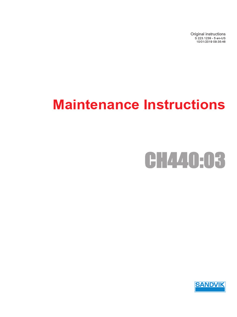 04.CH440-03 Maintenance Instructions S223.1239-05.En | PDF | Cylinder ...