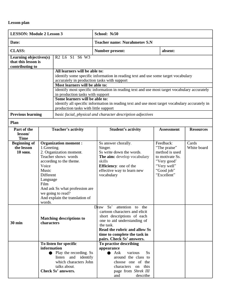 M2 Lesson 3 Pdf Vocabulary Human Communication
